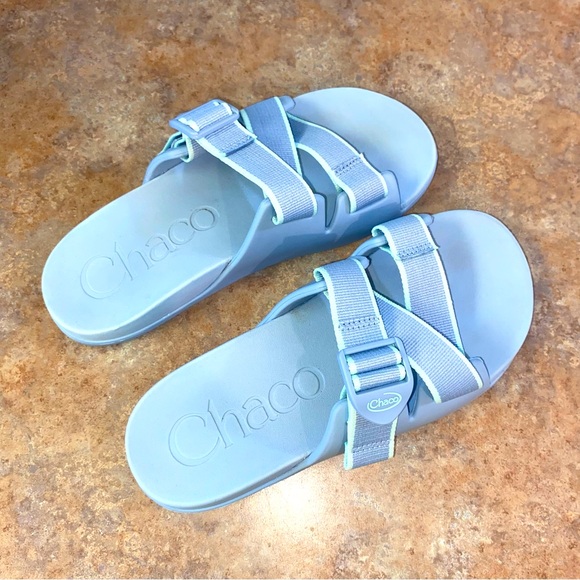 Chaco | Shoes | Like New Chaco Chillos Slide Pastel Blue Chacos Slip On ...